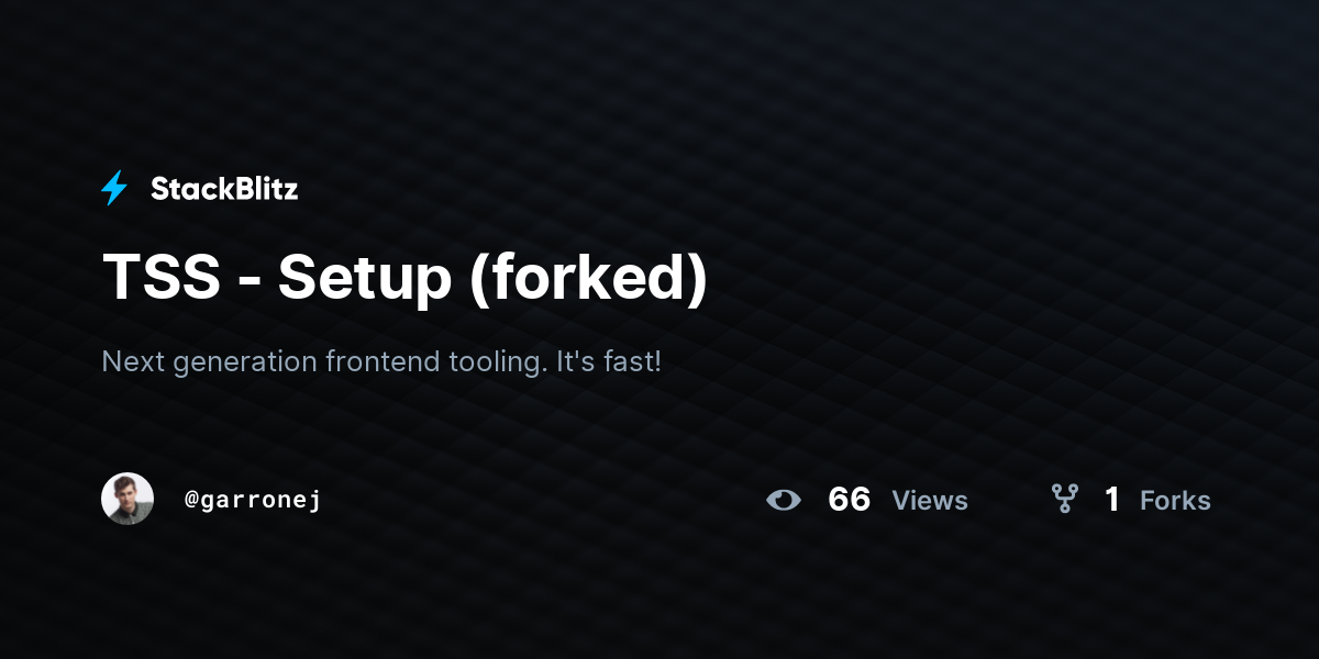 TSS - Setup (forked) - StackBlitz TSS - Setup (forked) - StackBlitz