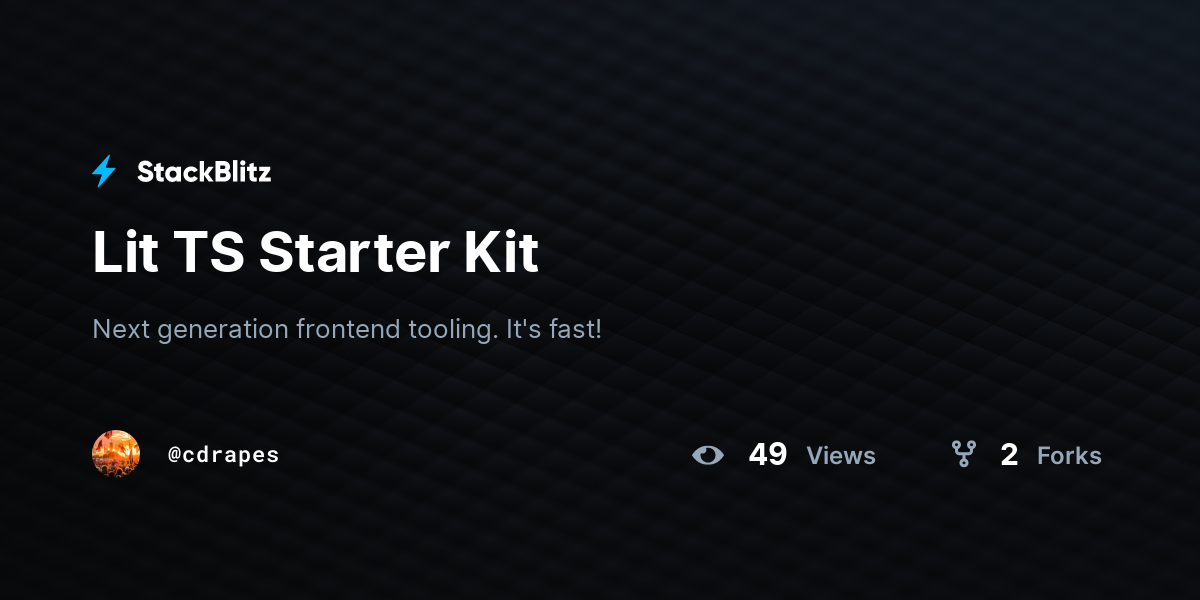 Lit TS Starter Kit - StackBlitz