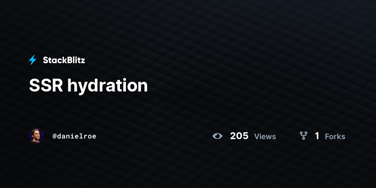 SSR hydration - StackBlitz