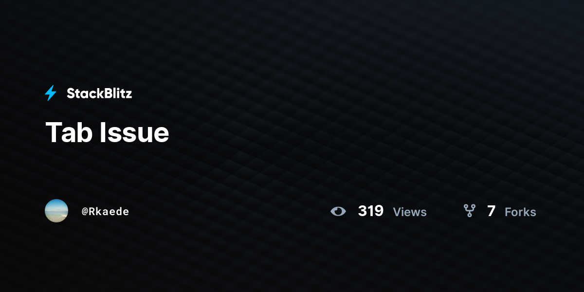Tab Issue - StackBlitz