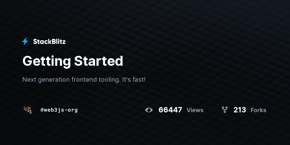 Getting Started - StackBlitz