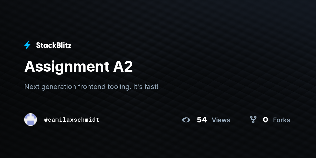 Assignment A2 - StackBlitz