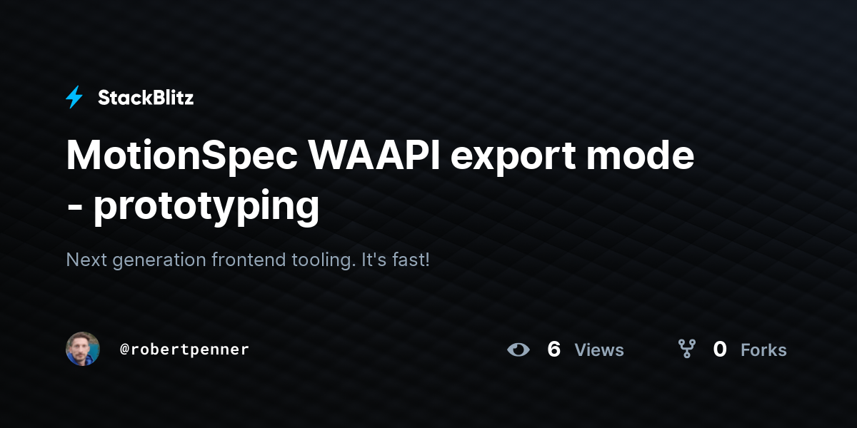 MotionSpec WAAPI export mode - prototyping - StackBlitz