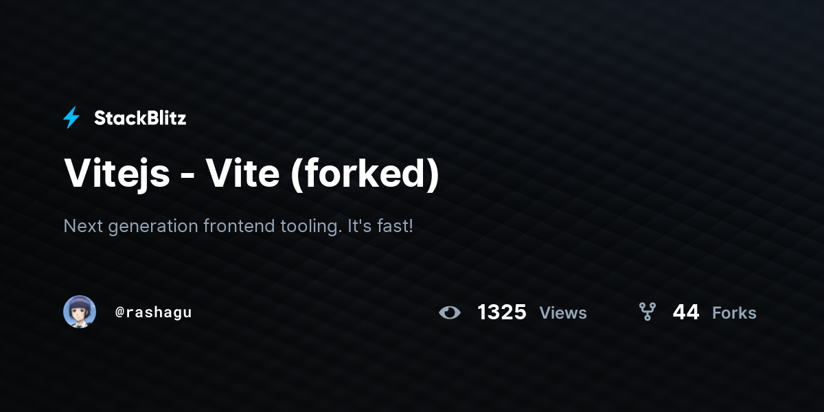 Vitejs - Vite (forked) - StackBlitz
