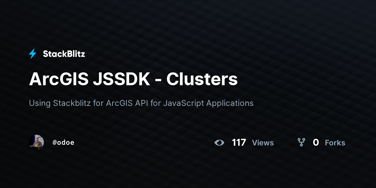 ArcGIS JSSDK - Clusters - StackBlitz