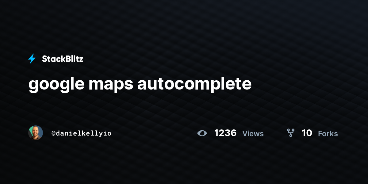 google maps autocomplete - StackBlitz