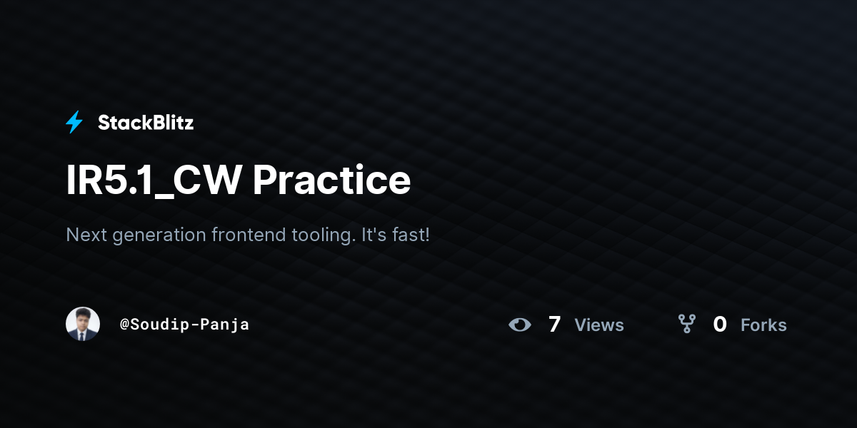 IR5.1_CW Practice - StackBlitz