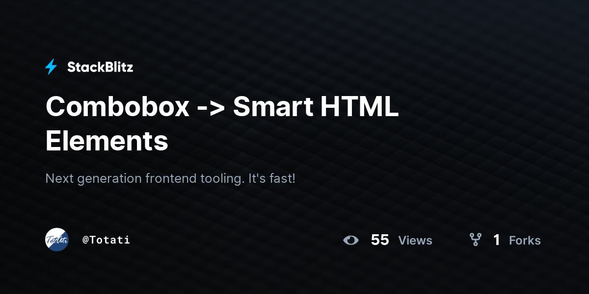 Combobox -> Smart HTML Elements - StackBlitz