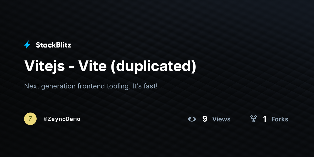 Vitejs - Vite (duplicated) - StackBlitz