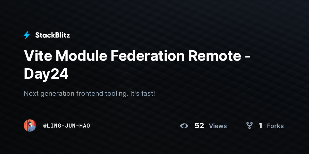 Vite Module Federation Remote - Day24 - StackBlitz