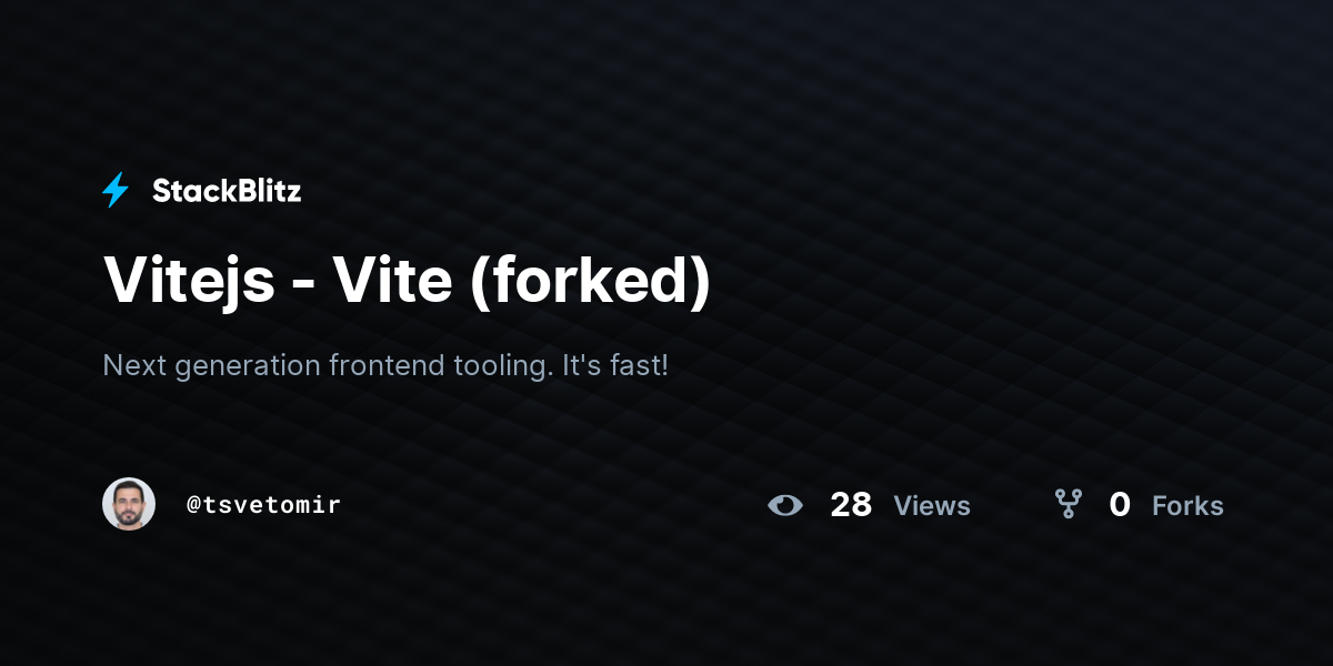 Vitejs Vite Forked Stackblitz