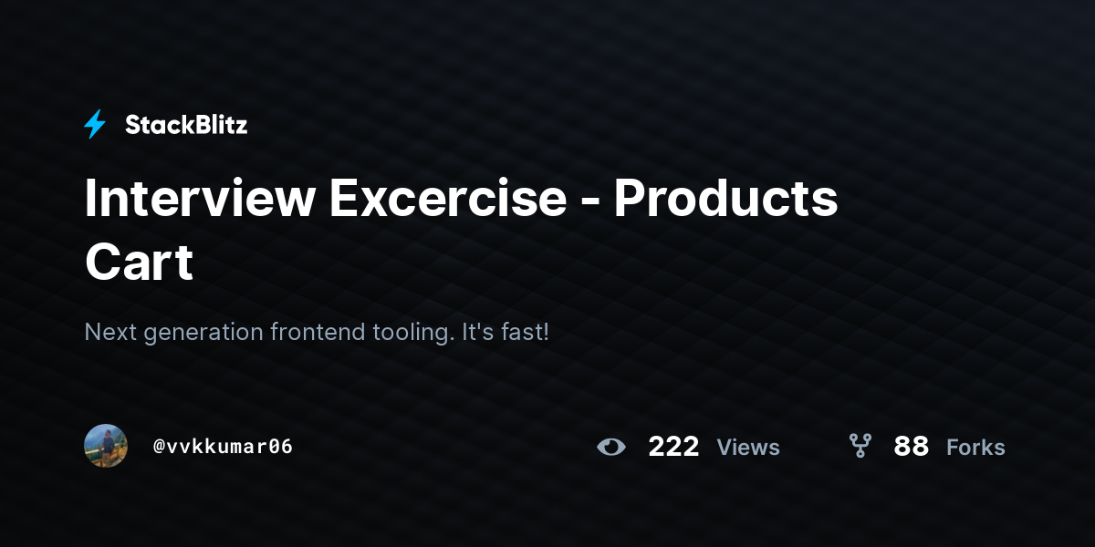 Interview Excercise - Products Cart - StackBlitz