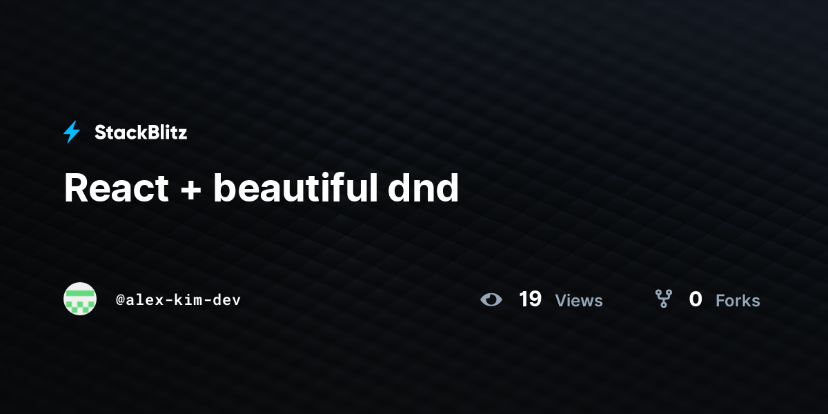 React + beautiful dnd - StackBlitz