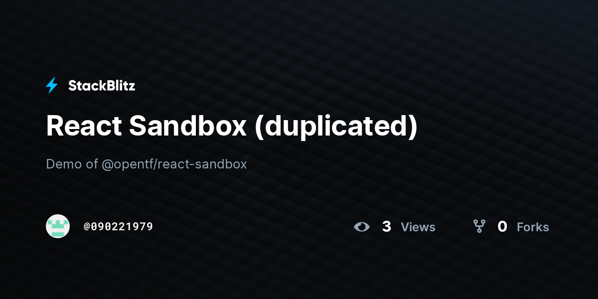 React Sandbox (duplicated) - StackBlitz