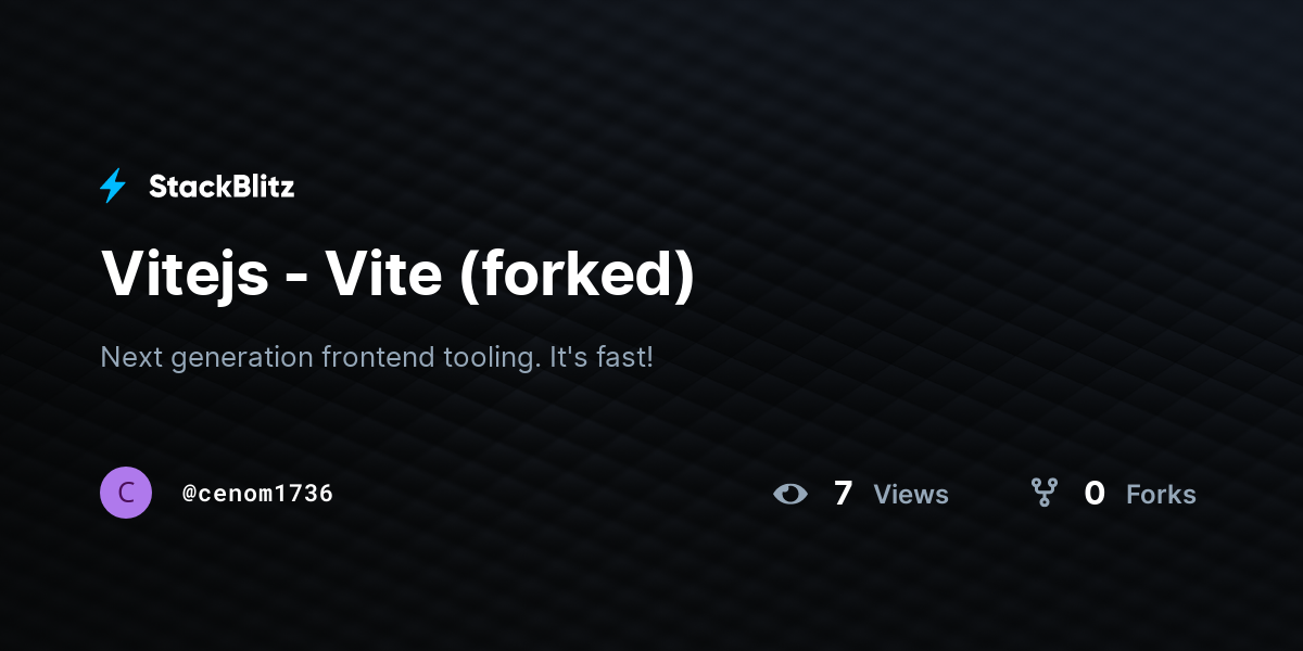 Vitejs - Vite (forked) - StackBlitz