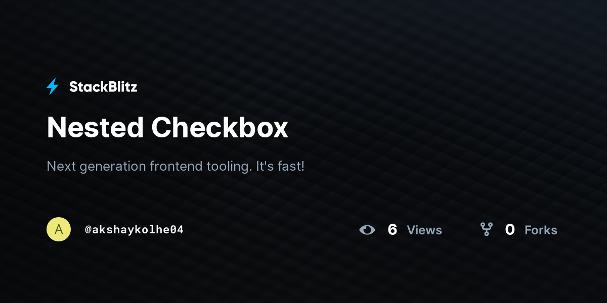 Nested Checkbox - StackBlitz