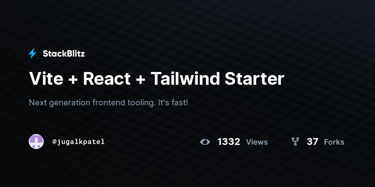 Vite + React + Tailwind Starter - StackBlitz