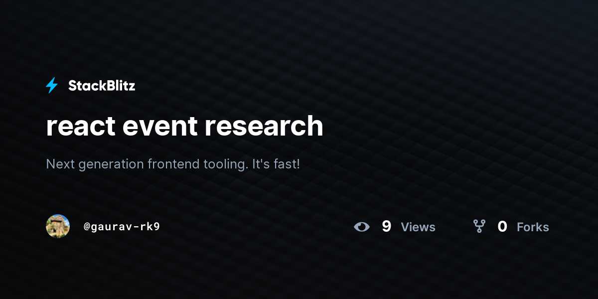 react event research - StackBlitz