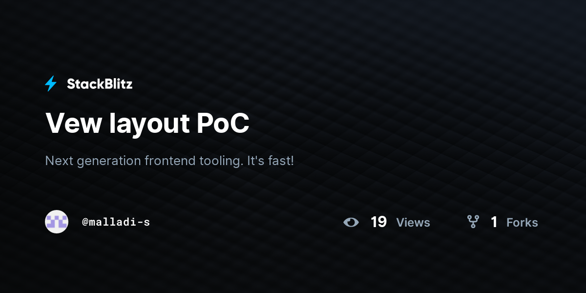 Vew layout PoC - StackBlitz