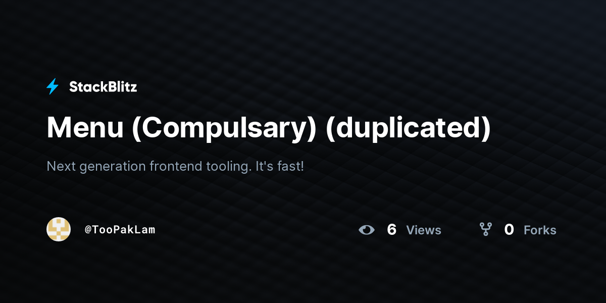 Menu (Compulsary) (duplicated) - StackBlitz