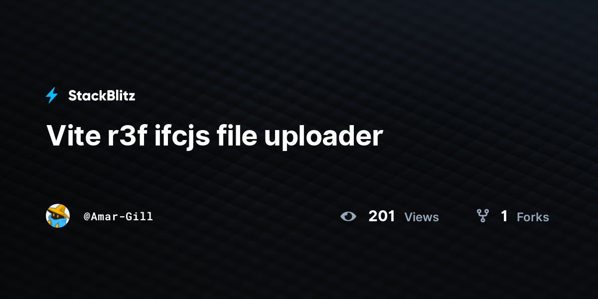 Vite r3f ifcjs file uploader - StackBlitz