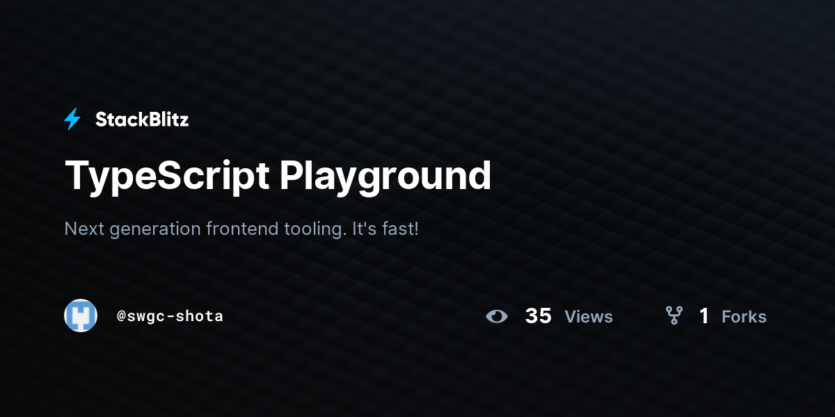 Typescript Playground Stackblitz 