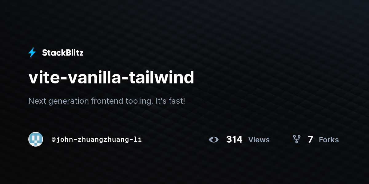 Vite Vanilla Tailwind Stackblitz 