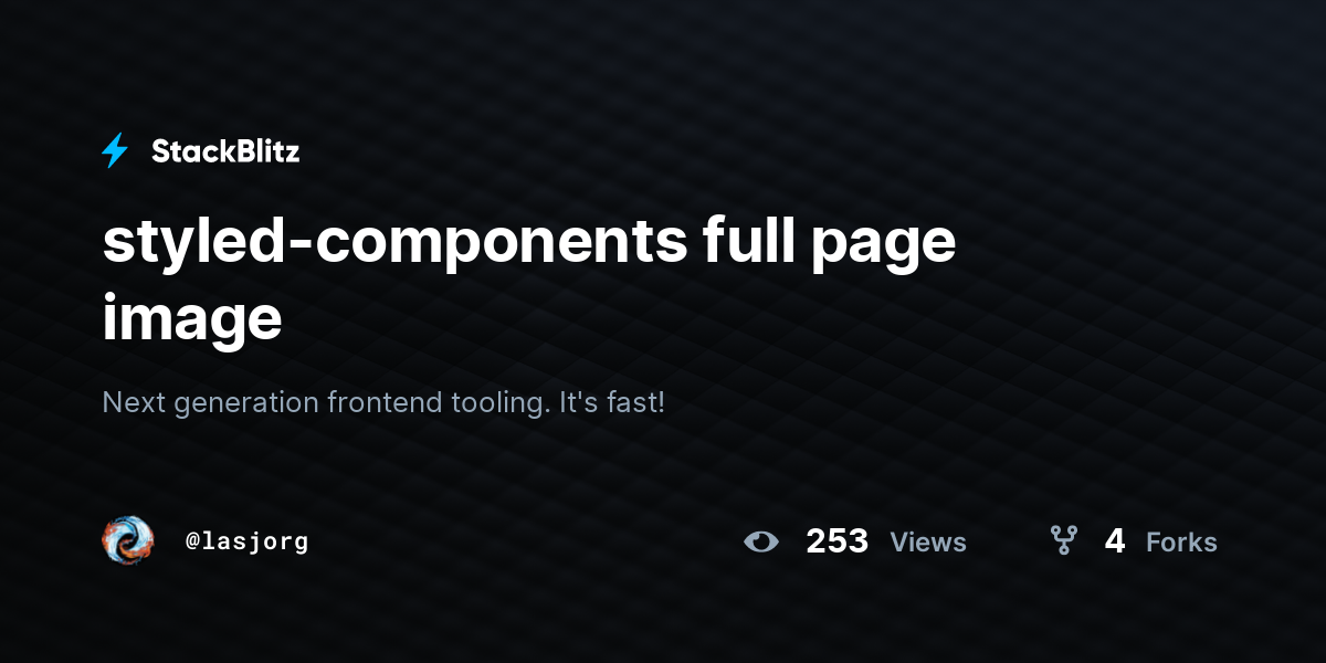 styled-components full page image - StackBlitz