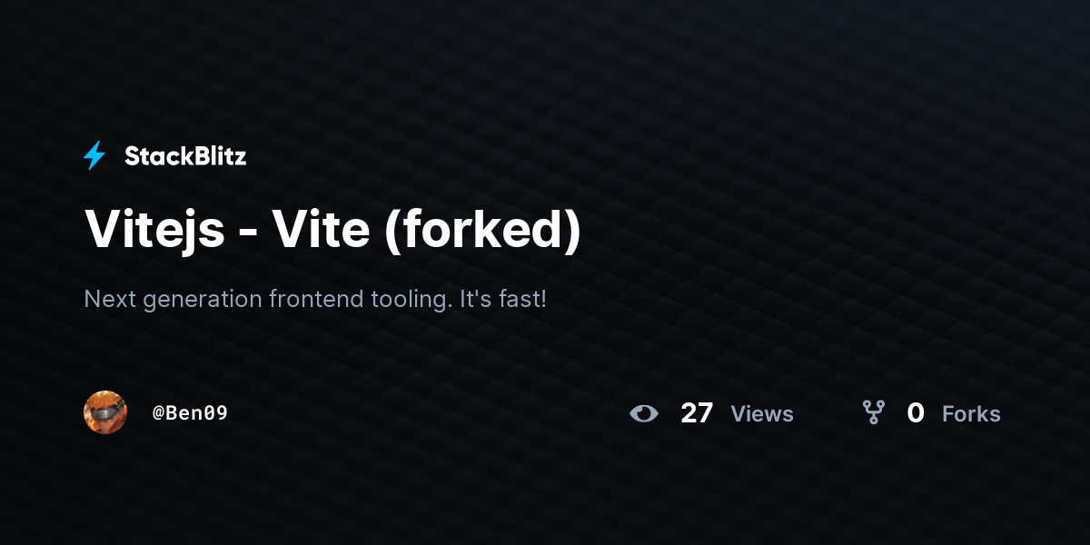 Vitejs - Vite (forked) - StackBlitz