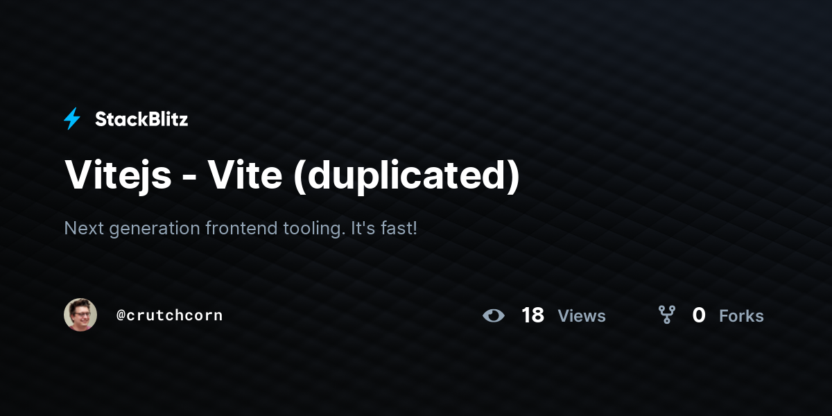 Vitejs - Vite (duplicated) - StackBlitz