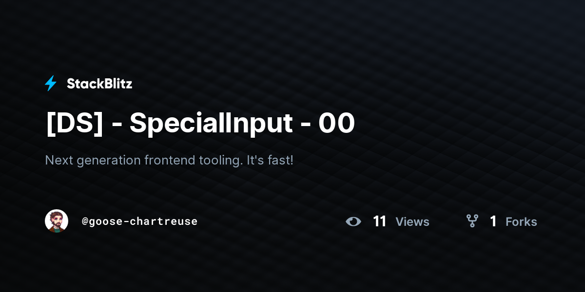 [DS] - SpecialInput - 00 - StackBlitz