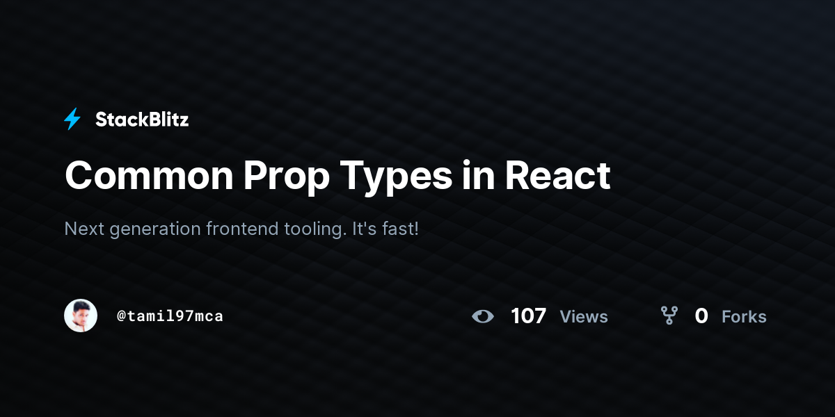 Common Prop Types in React - StackBlitz