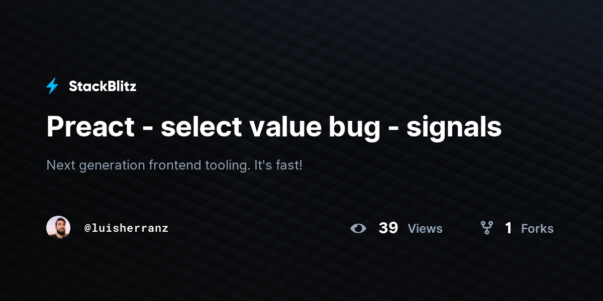 Preact - select value bug - signals - StackBlitz