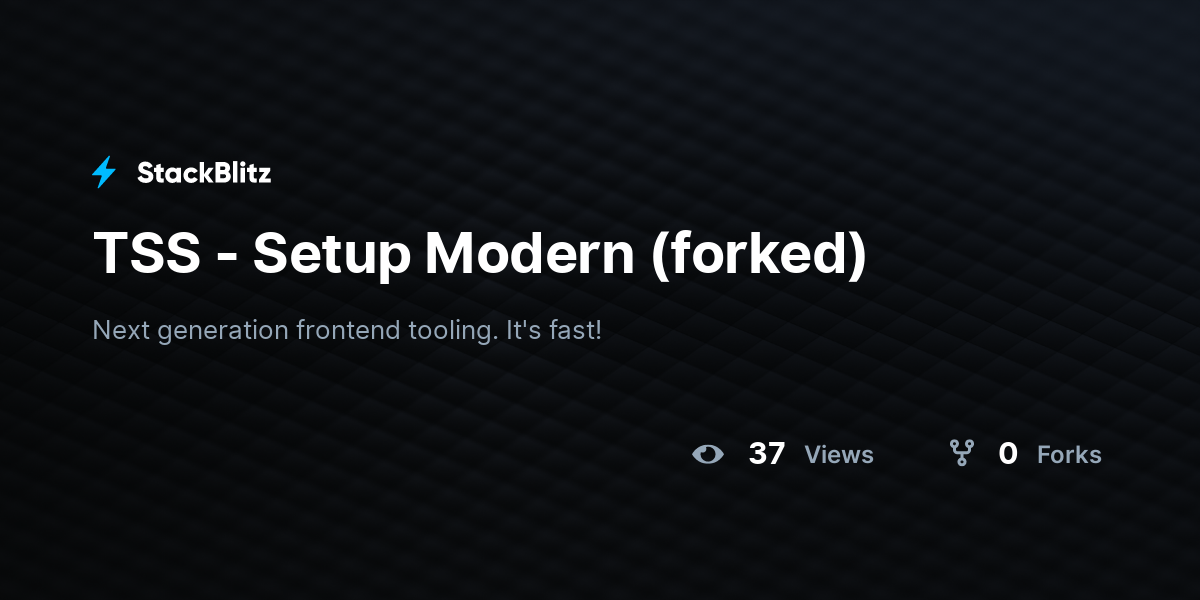 TSS - Setup Modern (forked) - StackBlitz