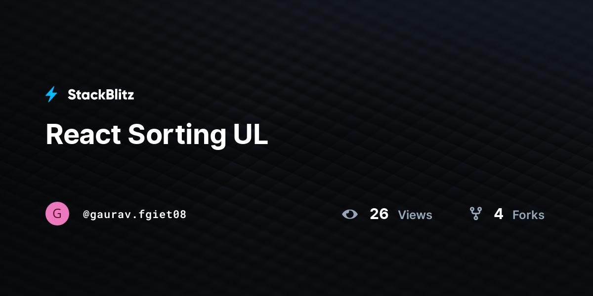 React Sorting UL - StackBlitz
