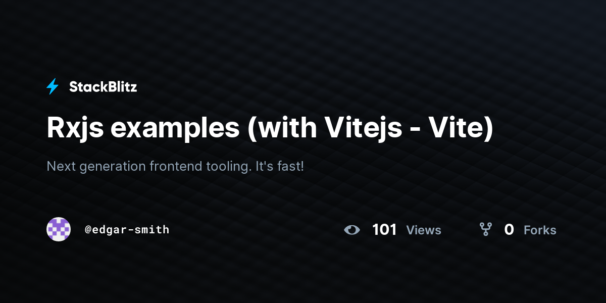 Rxjs examples (with Vitejs - Vite) - StackBlitz