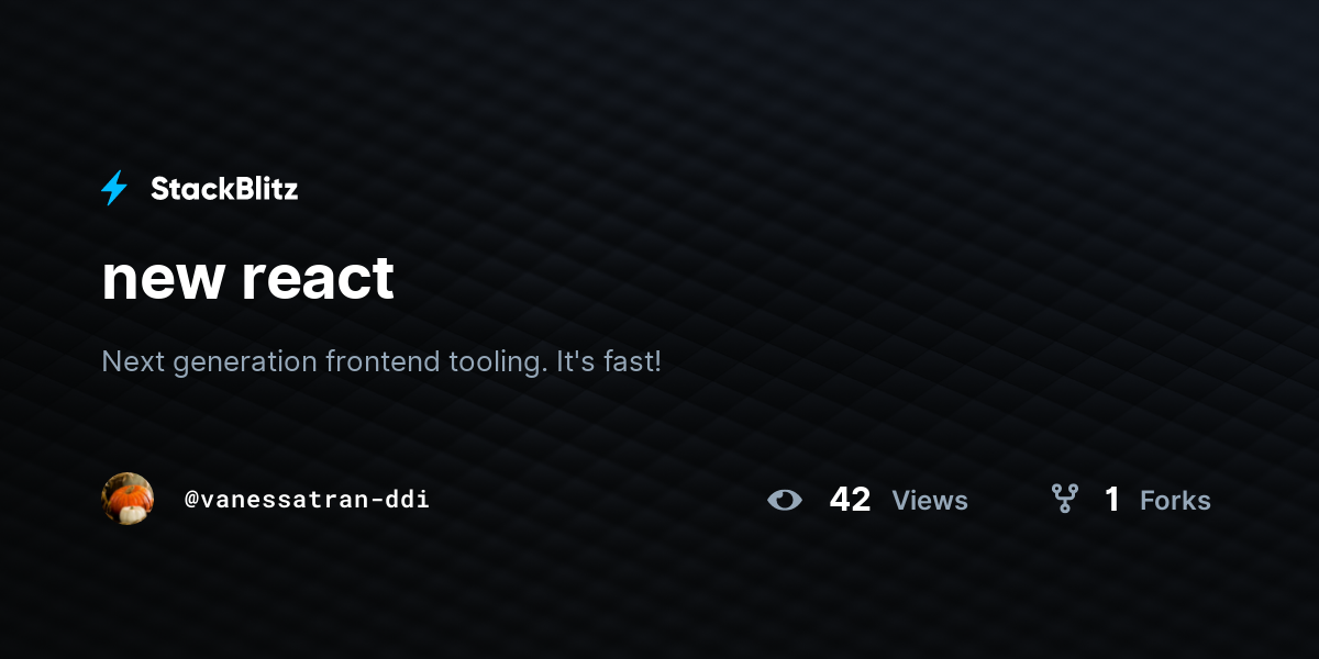 new react - StackBlitz