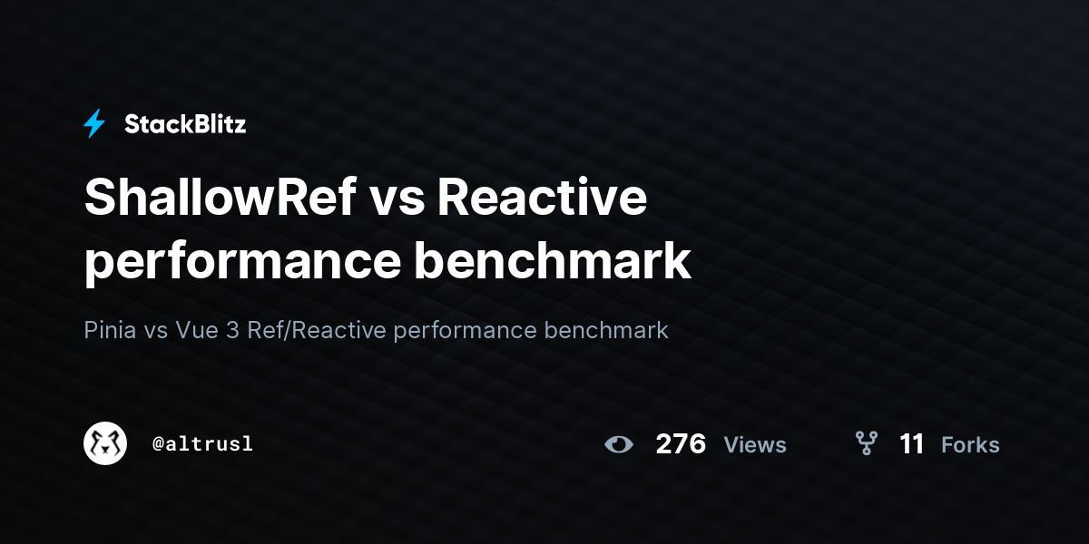 ShallowRef vs Reactive performance benchmark - StackBlitz
