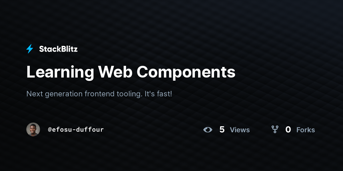 Learning Web Components - StackBlitz