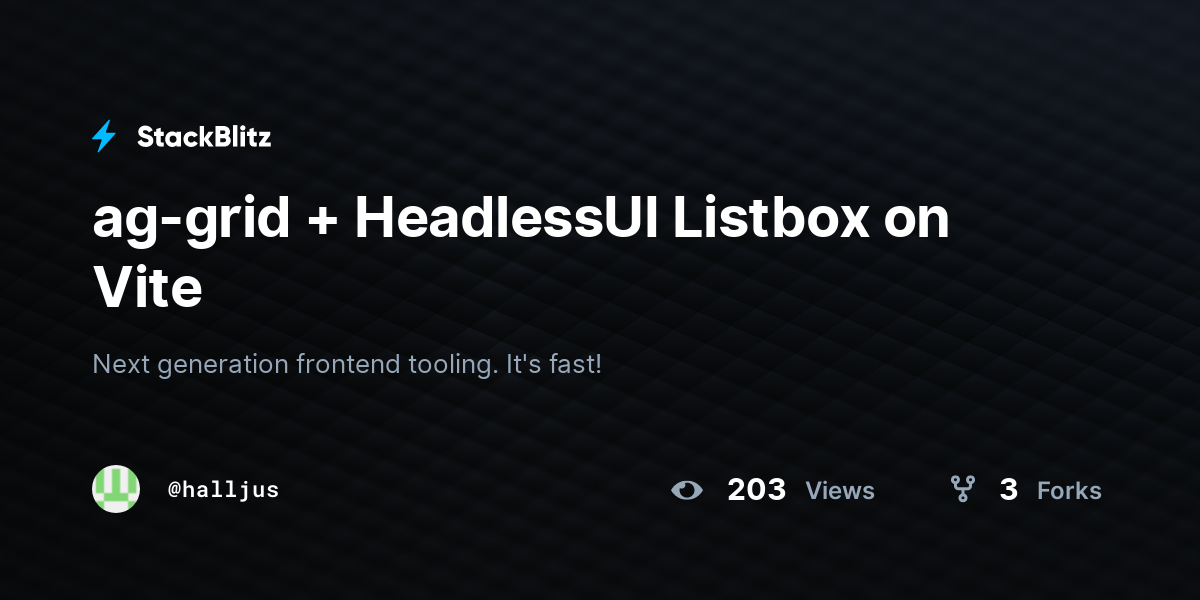ag-grid + HeadlessUI Listbox on Vite - StackBlitz
