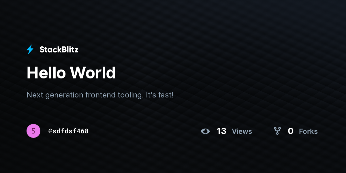 Hello World - StackBlitz