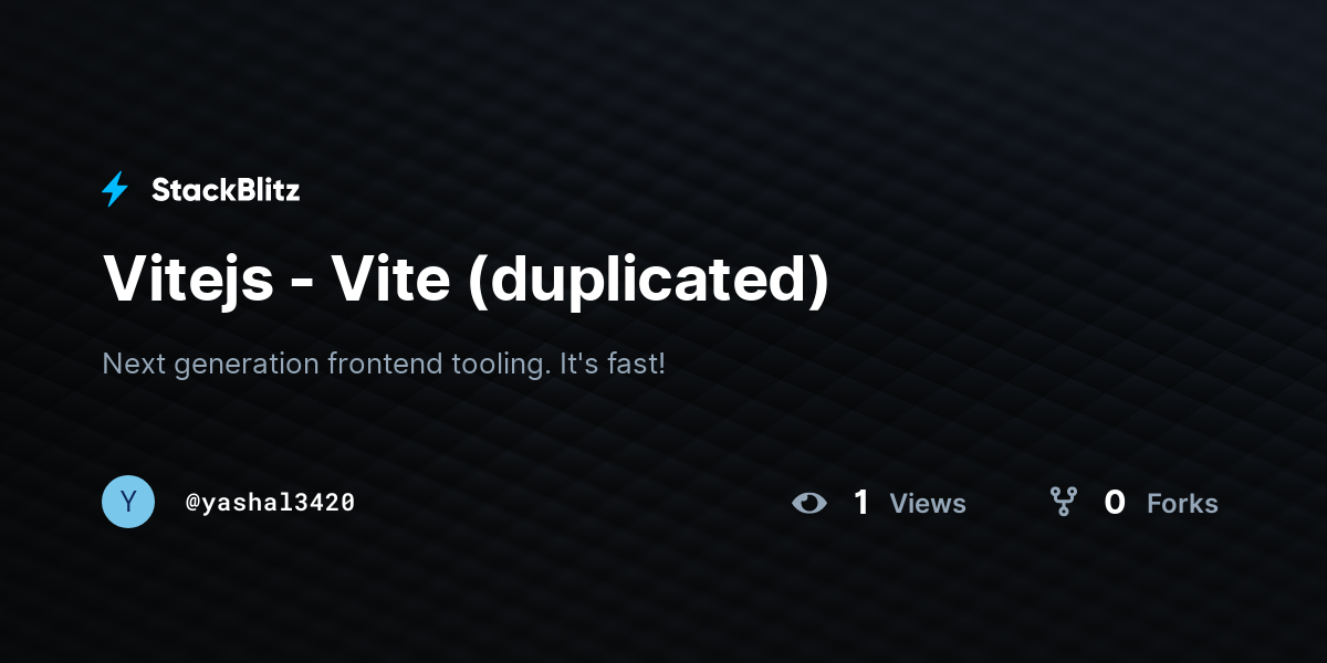Vitejs - Vite (duplicated) - StackBlitz