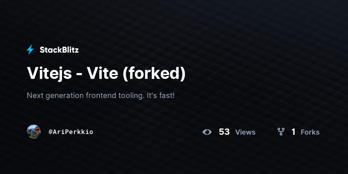 Vitejs - Vite (forked) - StackBlitz