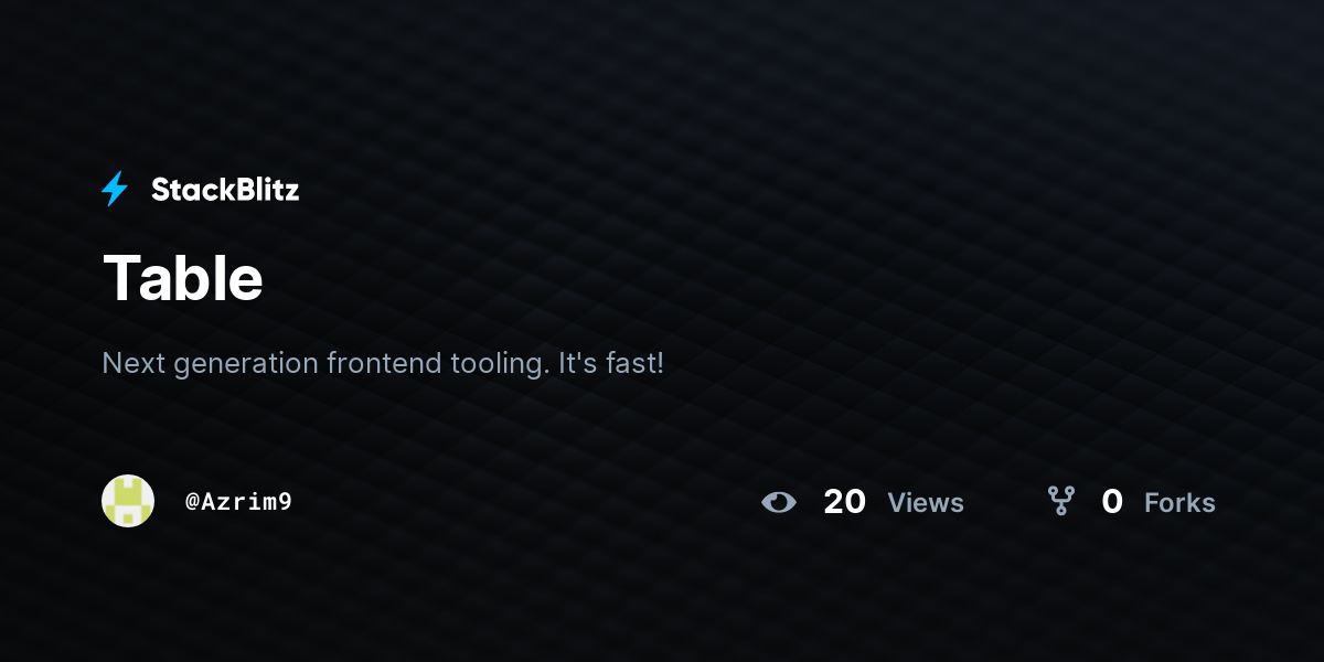 Table - StackBlitz