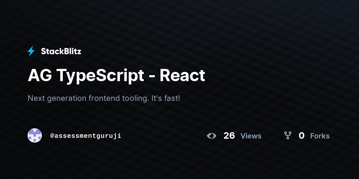 AG TypeScript - React - StackBlitz
