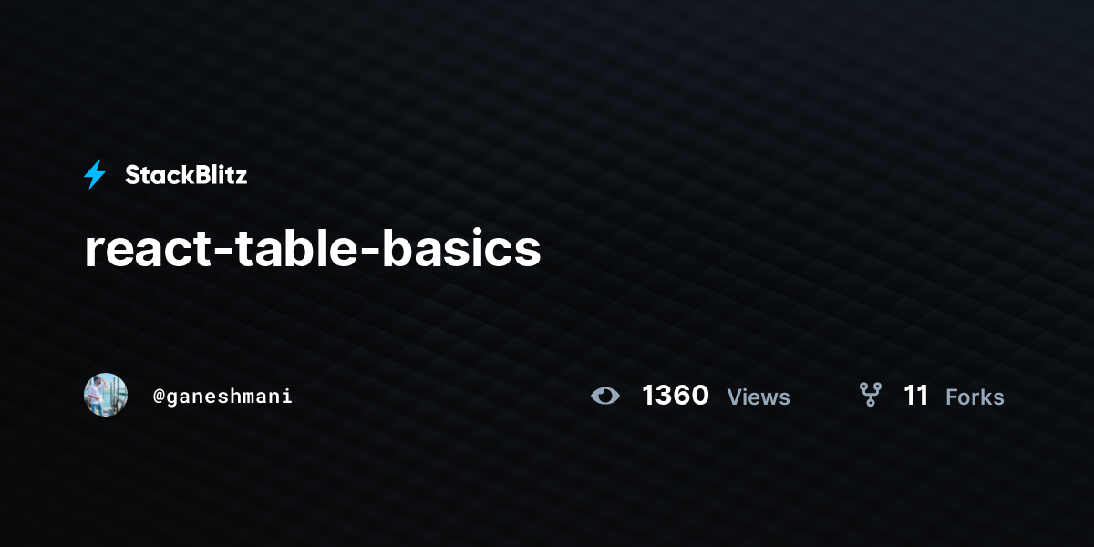 react-table-basics - StackBlitz