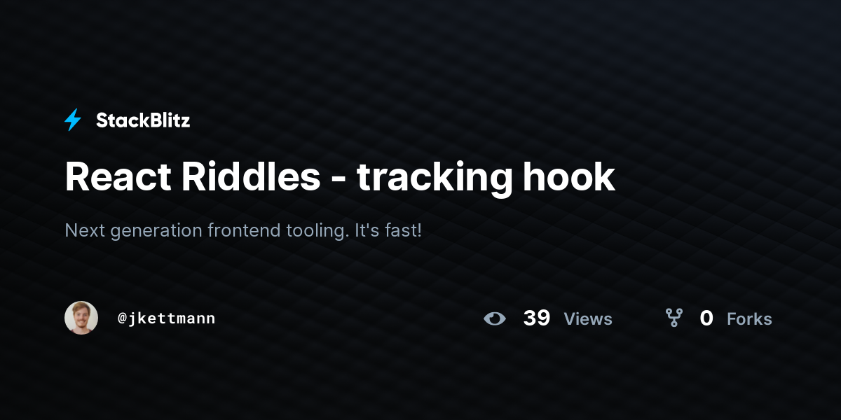React Riddles - tracking hook - StackBlitz