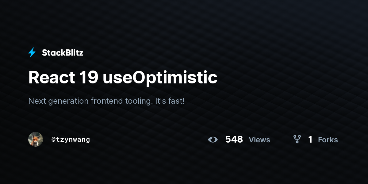 React 19 useOptimistic - StackBlitz