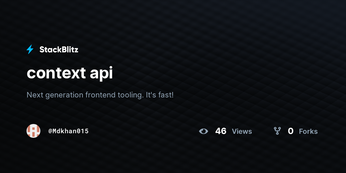 context api - StackBlitz
