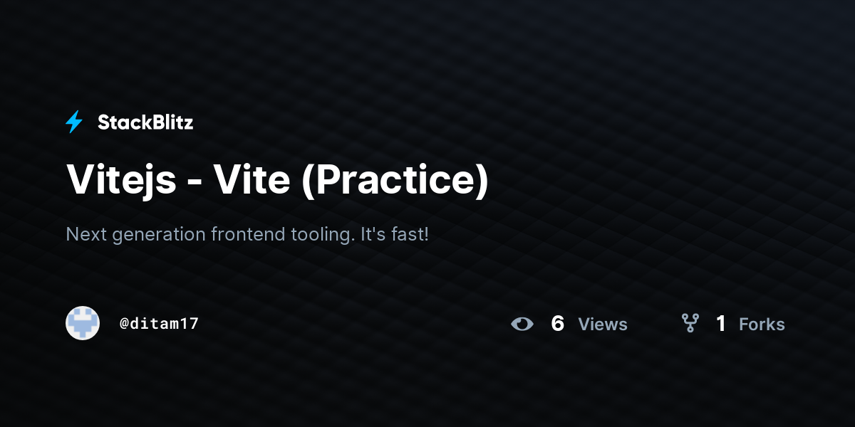 Vitejs - Vite (Practice) - StackBlitz